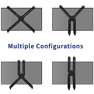 VIVO Non-VESA Dual Monitor Arm Desk Mount with VESA Adapter Brackets, Holds 2 LCD LED Screens up to 32 inches without VESA Holes, Fully Adjustable Stand with C-Clamp, Grommet Base, Black, STAND-V002VA