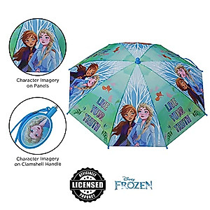 Disney Kids Umbrella, Frozen/Princess/Minnie Mouse Toddler and Little Girl Rain Wear for Ages 3-6 Umbrella, Frozen, 7-Mar US