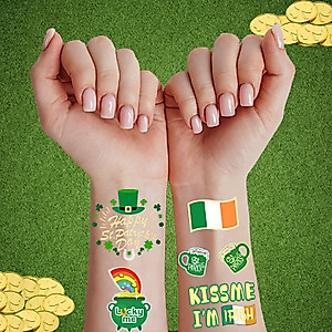 St Patricks Day Tattoos Shamrock Glitter Tattoos Party Decor Kiss Me I'm Irish Party Favor Four Leaf Clover Party Decor Accessories