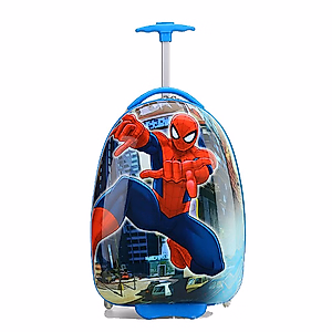 CUSALBOY Frozen 16 Inch Luggage Hard Side Spinner Suitcase Carry on Luggage Rolling (blue spider)