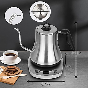 Sparkfire Gooseneck Electric Kettle, Pour Over Kettle for Coffee Tea Brewing, Electric Kettle with 6 Temp Presets, Full Stainless Steel Inner, Automatic Shut Off, Temperature Holding, 1000 Watt, 0.8L