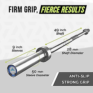 Rage Fitness Olympic Training Barbell (6FT) (15 Pound Weight) (300 LBS Capacity), Home Gym Fitness Equipment, Strength Training Workout Bar, Weight bar for Squats, Deadlift, Weightlifting, Bench Press
