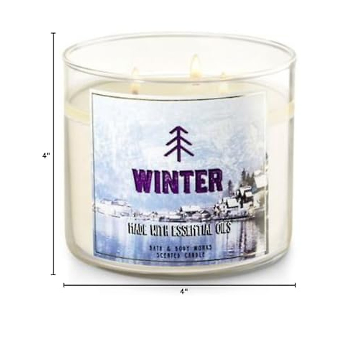 Bath and Body Works Candle Winter Fragrance 3 Wick 14.5 Ounce Essential Oils Winter