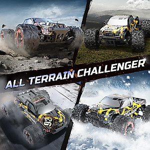 DEERC Brushless RC Cars 300E 60KM/H High Speed Remote Control Car 4WD 1:18 Scale Monster Truck for Kids Adults, All Terrain Off Road Truck with Extra Shell 2 Battery,40+ Min Play Car Gifts for Boys