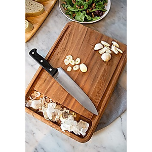Ironwood Gourmet Big Catch Cutting Board, Acacia Wood, 10.5 x 15 x 1.25 inches