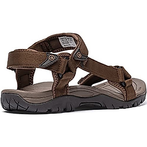 atika Men's Outdoor Hiking Sandals, Open Toe Arch Support Strap Water Sandals, Lightweight Athletic Trail Sport Sandals, Maya 2 Brown, 11