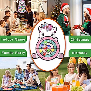 Toys for Girls, 25" Large Unicorn Dart Board Game for Kids, Party Games Girls Toys Age 3-12, Easter Basket Stuffers Christmas Birthday Gifts for 6-10 Year Old Girls, Toddler Outdoor Toys-12 Balls