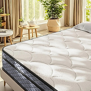 Xiconbao Twin Size Mattress - 12 Inch Hybrid Mattress in a Box, Gel Memory Foam, Motion Isolation, Pressure Relief, Edge Support, Pocket Springs, Medium Firm (Twin)