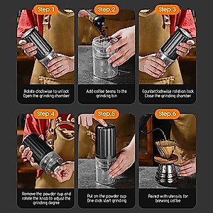 Spice and Coffee Electric Grinder, portable electric coffee bean grinder, one-button switch, easy to clean and carry coffee grinder, for home kitchens, outdoor travel (Grey)