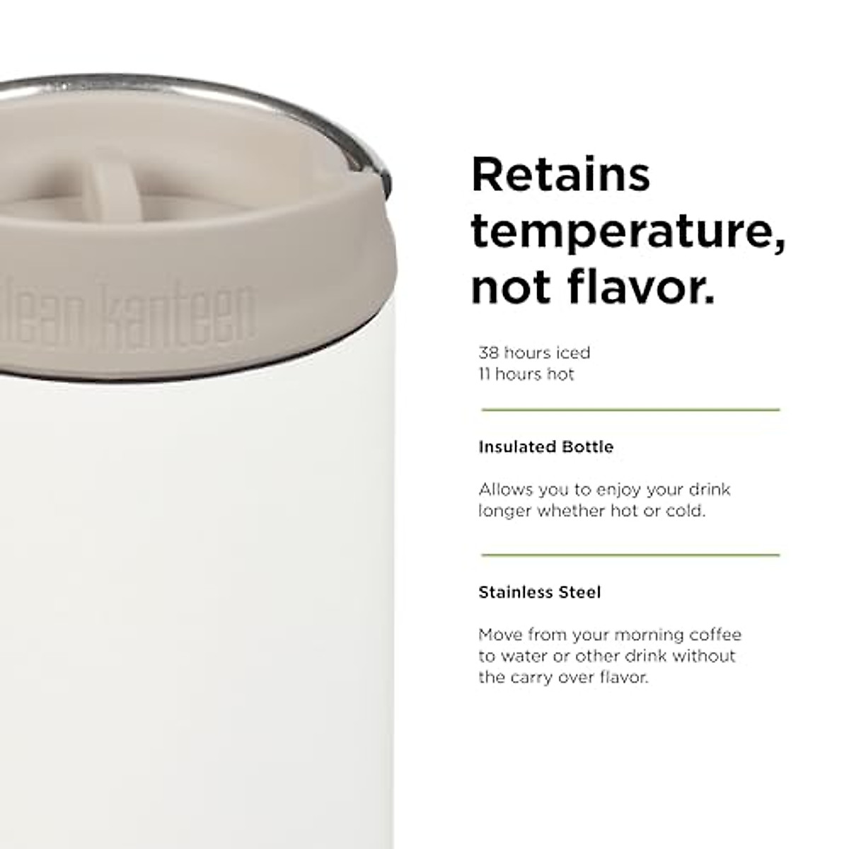 Klean Kanteen 12oz TKWide Insulated Water Bottle with Twist Cap - Tofu