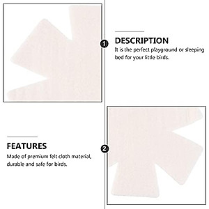 M I A 5pcs Canary Finch Nesting Felt Pads Bird Breeding Wire Nests Cushions Bird Eggs Mat Warm Hut Material for Racing Pigeon Bird Breeding Supplies White