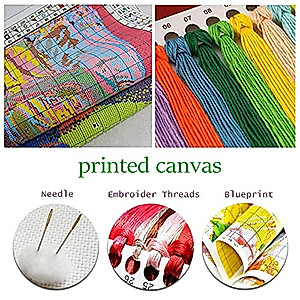 Dimxvean Cross Stitch Kits, Stamped Cross Stitch Kits for Adults Beginners,Full Range of Cross-Stitch Stamped Kits Needlecrafts Embroidery Kits 11CT-Nativity 17.7x24.4 inch