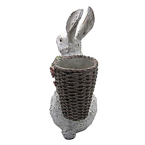 RAZ Imports Iris Garden 20.25" Rabbit with Basket On Back Figurine
