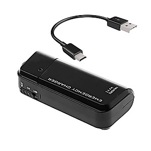 Success4Sport Portable AA Battery Travel Charger Works for Lenovo Tab V7 and Emergency Re-Charger with LED Light! (Takes 2 AA Batteries,USB-C) [Black]
