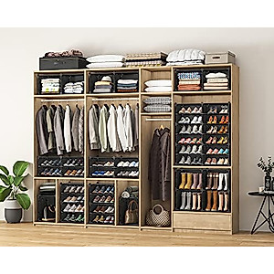 MAGINELS 8 Pair Portable Shoe Rack Small DIY Shoe Storage Shelves Closet Shoe Organizer Underbed Storage Organizer, Stackable, Black