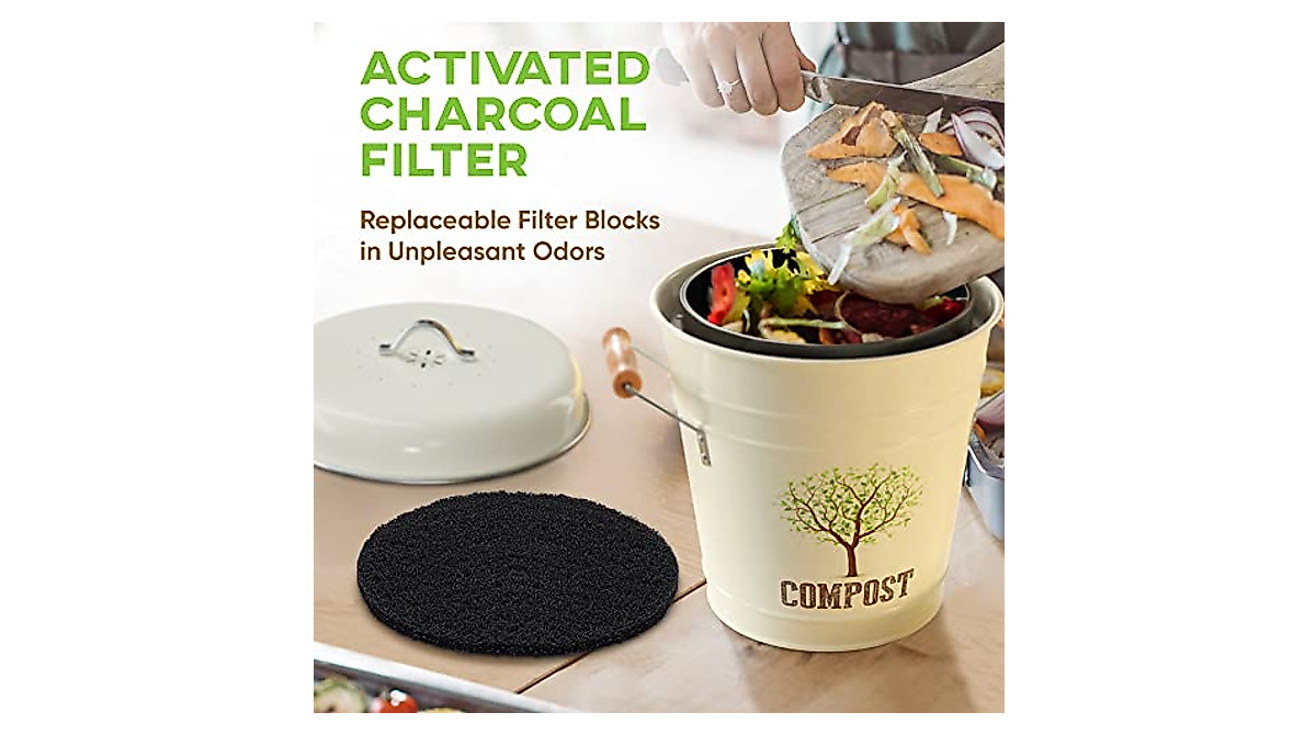 Third Rock 1.0 Gallon Kitchen Compost Bin - Eco-Friendly