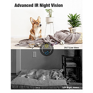 eazieplus Pet Camera, Indoor Security Cam with 2-Way Talk Remote Live View, 2.4GHz WiFi,1080P Night Vision, Motion/Sound Detection, Compatible with Alexa for Home Baby Elder Surveillance