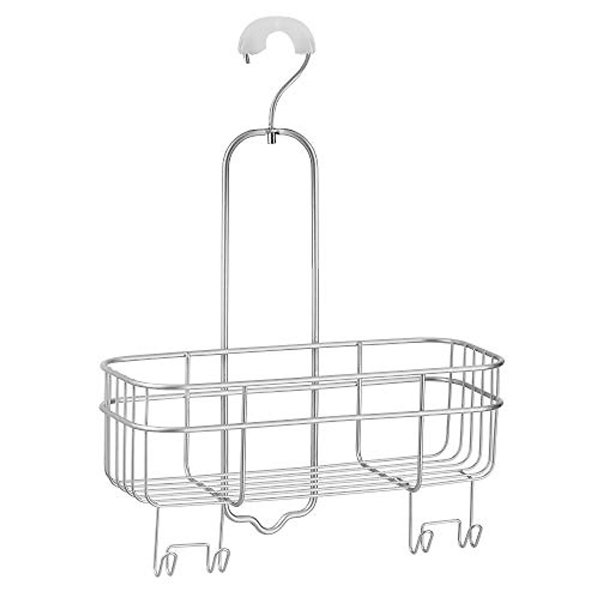iDesign Euro Metal Hanging Shower Caddy with Swivel Hook and Bathroom Organizer for Shower Organization – 11" x 4.5" x 14.86", Silver
