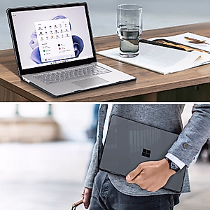 Fintie Case for 15 Inch Microsoft Surface Laptop 5 4 3 with Metal Keyboard (Model: 1872/1873/1953/1979) - Protective Slim Snap On Hard Shell Cover, Crystal Black