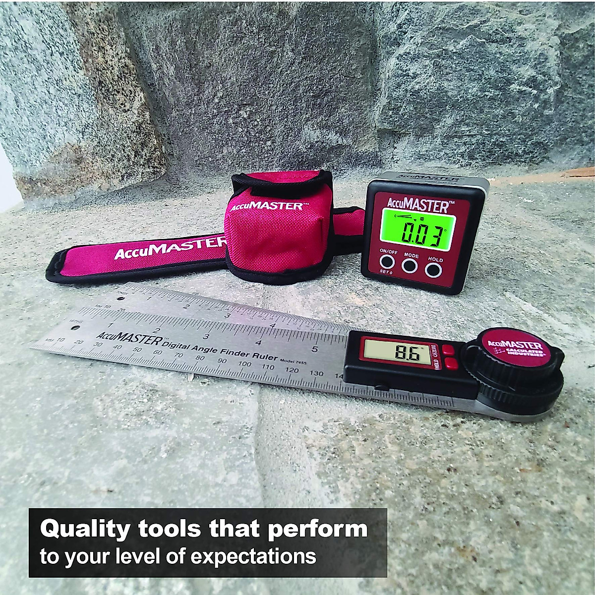 Calculated Industries 7489 AccuMASTER Value Pack – 2-in-1 Digital Angle Gauge plus the Digital 7-Inch Angle Finder Ruler | Accurate Precision Tools for Carpenters, Woodworkers, Fabricators | 2-Pieces
