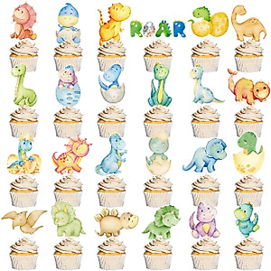 Dinosaur Baby Shower Decoration for Boy Dinosaur It's A Boy Banners Dinosaur Theme Hatching Soon Cake Cupcake Toppers Balloons for Dino Theme Birthday Pregnancy Celebration Party Decorations