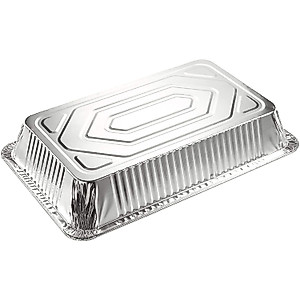 Nicole Fantini Full Size Deep Aluminum Pan With No Lids for Baking, Serving, Roasting, Broiling, Cooking - L. 20 3/4" x W. 12 4/5" x D. 3 1/5" (10)
