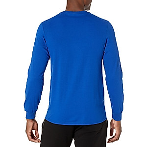 Russell Athletic mens Cotton Performance Long Sleeve T-Shirt, Royal, L