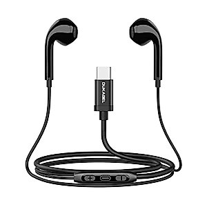 USB C Earphones, DUKABEL USB Type C Headphones with Microphone, 4FT USB C In-Ear Earbuds for Samsung S21 S22 S23 DAC Stereo USB C Wired Earbuds for Android Smartphone Galaxy S20 FE Note 20 Pixel 7 Pro