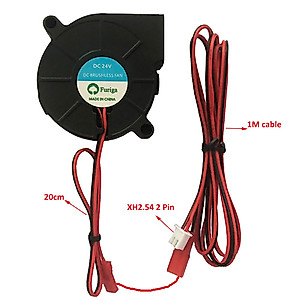 Furiga 24V 5015 Blower Fan DC 50X50X15mm Radial Cooling Fan 1.2M Cable for 3D Printer Fan Heat Sink 2PCS, TIEFULONG-WT