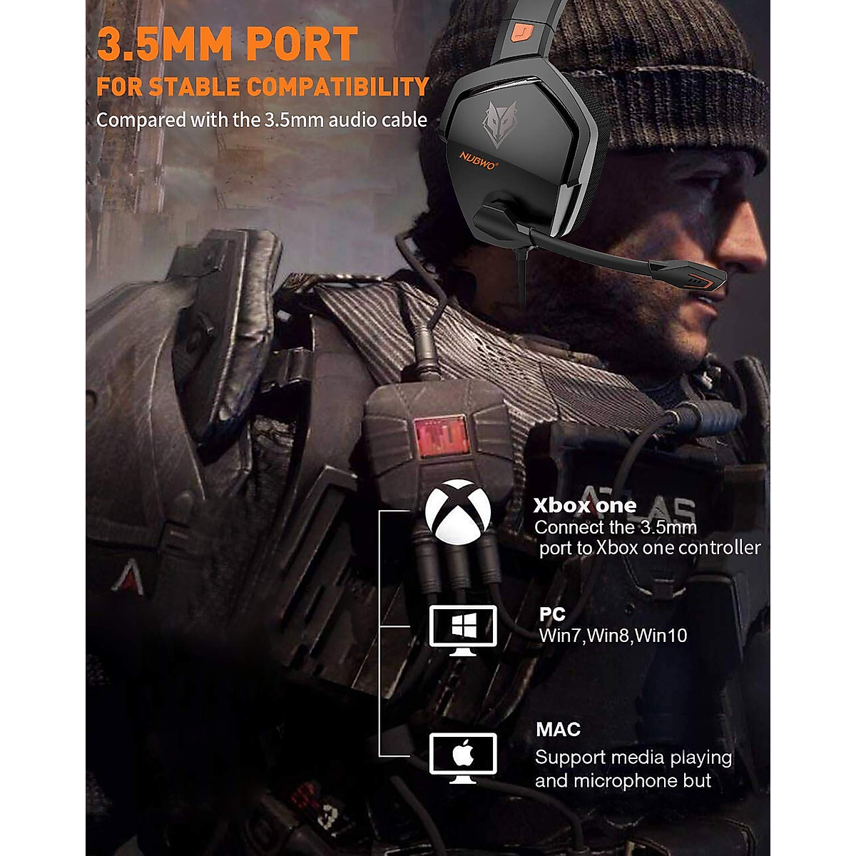 XIBERIA Gaming Headset for Xbox One/PS4/PS5/PC/Mac,Controller,Noise Cancelling Over Ear Headphones with Mic, Bass Surround Soft Memory Earmuffs (Renewed)