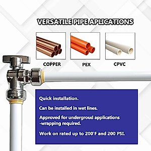 HQMPC Angle valve 1/2"X3/8" Angle valve Angle Stop Valve, No lead Brass 1/2" Ptc x 3/8" Push Fit Angle Shut Off Water Valve with Disconnect Clip Push-to-Connect, PEX, Copper, CPVC …
