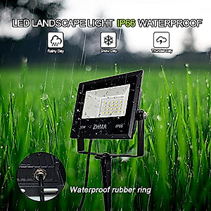 ZHMA 10W LED Landscape Lights 12V Low Voltage Warm White IP66 Waterproof Garden Flood Light for Pathway Lighting, Yard, Lawn, Wall, Trees Lighting, Outdoor Spotlights with Spike Stand [10 Pack]