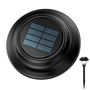 Balhvit Upgraded Glass Solar Lights Outdoor Caps, Pathway Lights Replacement Top Part Panel, 900mAh Battery Capacity Garden Light Caps, Stainless Steel LED Landscape Lighting (NO Battery Included)