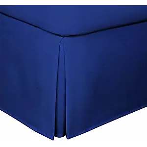 Ethereal Bedding 400-TC Sateen 1-PC Luxury Split Corner Tailered Bed Skirt Twin Extra Long Solid Navy Blue 20'' Inches Drop Length 100% Egyptian Cotton