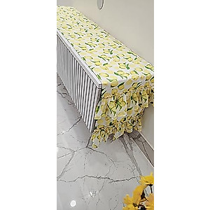 Throw Pillow Lemon Ruffle TV Console Unit Runner/TV Cabinet Cover Diwali Festival Decor (3 Feet TV Console(14x48 Inches)