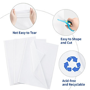 Simetufy White Tissue Paper for Gift Bags, 75 Sheets 14 x 20 Inches White Wrapping Paper for Packaging, Gift Wrapping Tissue Paper Bulk for Holiday, Birthday, Christmas, Party Decor and DIY Crafts