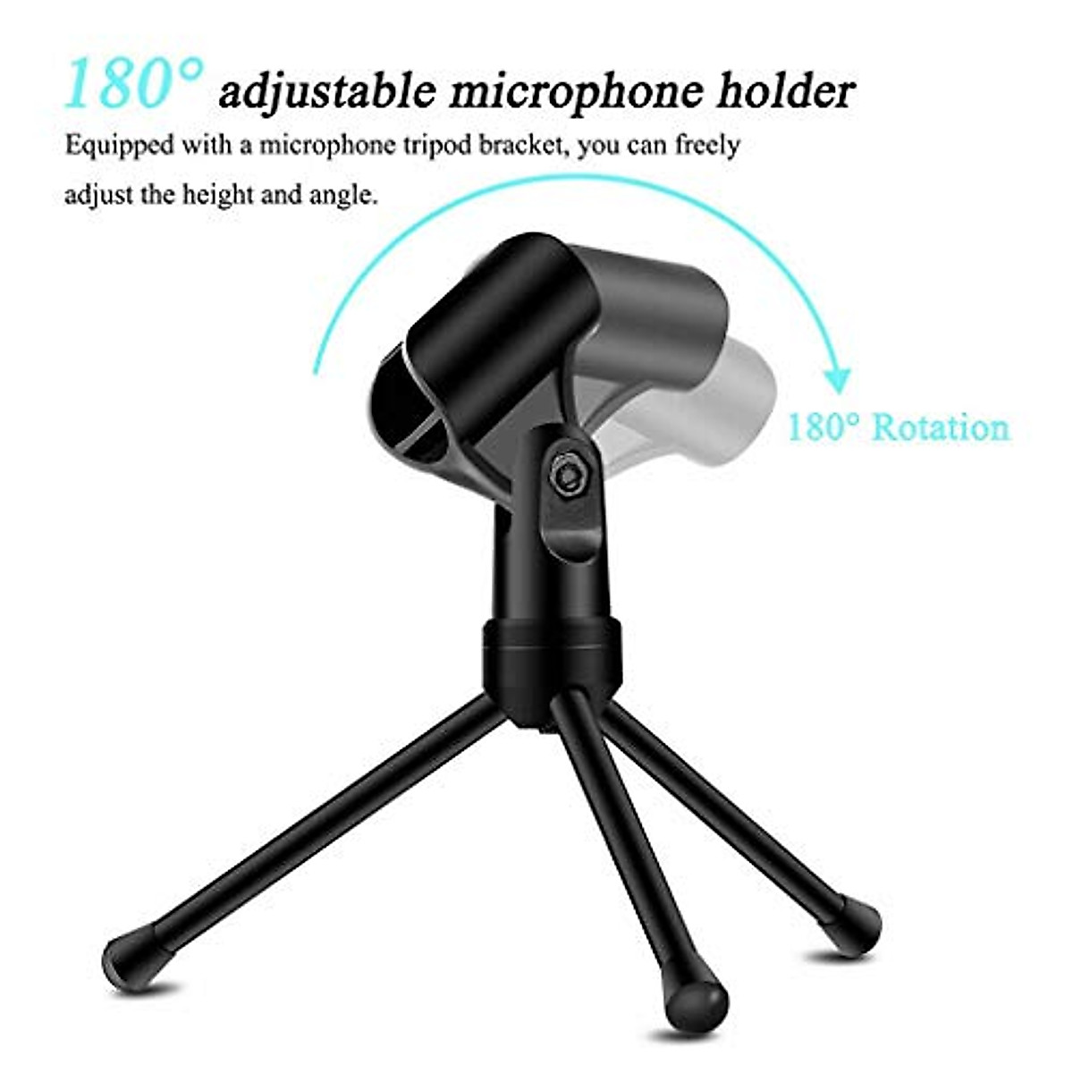 RTBBYU Desktop Wired Microphone Laptop Computer Adjustable Tripod Microphone Online Chatting Live Streaming Mic
