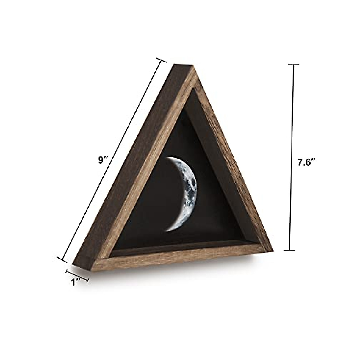 Dahey Moon Shelf Wall Mounted Moon Wall Decor Crystal Display Shelf Hanging Storage and Rustic Wall Moon Phases Decor Wood Moon Signs for Living Room Bedroom Bathroom Kitchen Witchy Room Decor