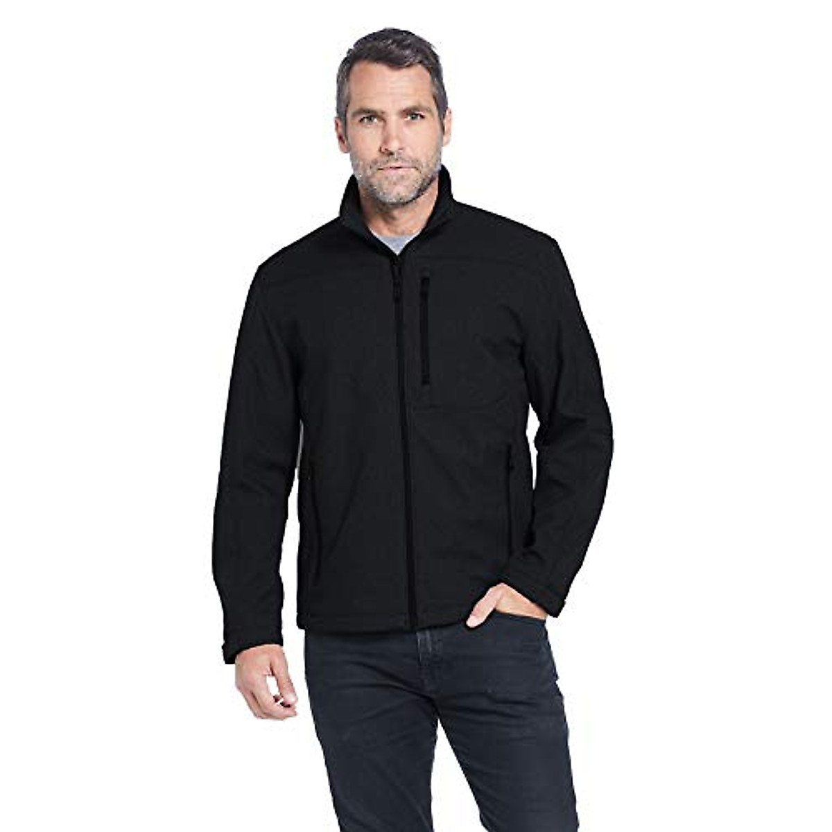 Weatherproof Men's Midweight Water and Wind Resistant Soft Shell Jacket Black (XL)