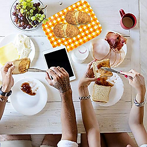 Hemoton Melamine Dinner Plates Rectangular Salad Plates Dining Dish Appetizer Serving Plates Fast Food Bread Fruit Tray for Home Kitchen Resturant (Check)