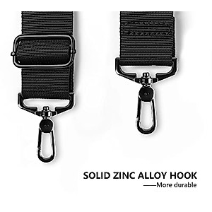 Shoulder Straps for Bags, 52" Adjustable Replacement Shoulder Strap for Laptop Bag, Universal Comfortable Computer Bag Belt with Metal Hooks for Crossbody Briefcase Duffel Messenger Bag Case, Black