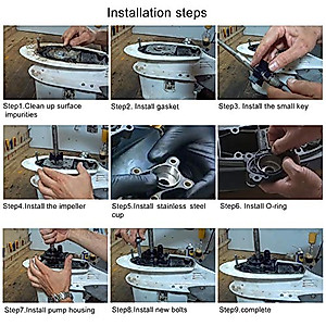 BDFHYK 393630 Water Pump Impeller Repair Kit with Housing for Johnson Evinrude, 2-Stroke(20,25,30,35 Hp) Outboard Engines Replace 393630,0393630,Sierra 18-3382