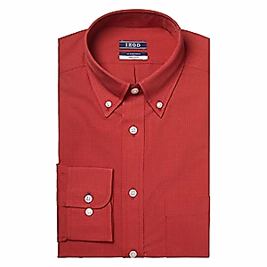 IZOD mens Regular Fit Stretch Gingham Dress Shirt, New Hearth, 16 -16.5 Neck 34 -35 Sleeve Large US