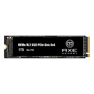 AXE MEMORY Elite Internal SSD 1TB Gen4 PCIe NVMe M.2 2280 Solid State Drive - Read up to 7,200MB/s Write, Up to 6,000MB/s DDR4 1GB DRAM Cache