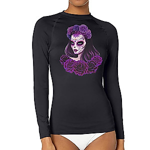 CHOO Women's Compression MMA BJJ Jiu Jitsu No Gi Rash Guard for Wrestling Cross Training, Small Purple