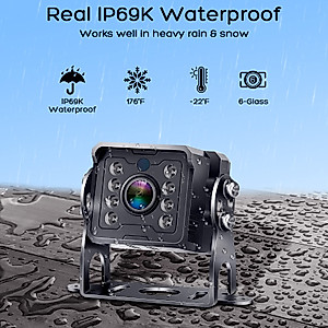 Yakry RV Backup Camera Plug and Play - No Delays 7 Inch HD 1080P Rear View Camera with IR Night Vision 2 Channels - Waterproof Reverse Camera for Truck Trailer Camper Tractor Y14