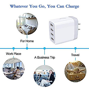 Multiple USB Wall Charger, HOOTEK 2Pack 4-Multi Port USB Charger Cube 4.8A Fast Charging Block Plug Box for iPhone 14 13 12 Pro Max 11 XS X 8 7 Plus, Samsung Galaxy S22 Ultra S21 S20 S10 S9 S8 Note 20