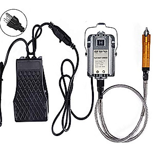 VOTOER 1000W Rotary Tool Flex Shaft Electric Hanging Grinder Carver, Forward and Reverse Rotation, Multi-Function Metalworking Jewelry Repair Kit, Foot Pedal Control, Metal Flexible Shaft, 30000 RPM
