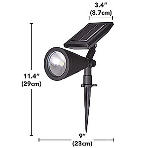 Sterno Home GL40460 Outdoor Solar LED Black Light Kit, Ground or Wall Mountable, Landscape Waterproof Security Lighting with Adjustable Spotlight for Patio, Porch, Deck, Garden, Pool - 2 Pack