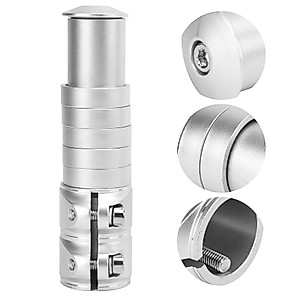 Tissting Bike Fork Stem Extender, Aluminium Alloy Front Fork Head Tube Booster Extender Stem Booster Bicycle Handlebar Riser for Mountain Road Bike(Silver)